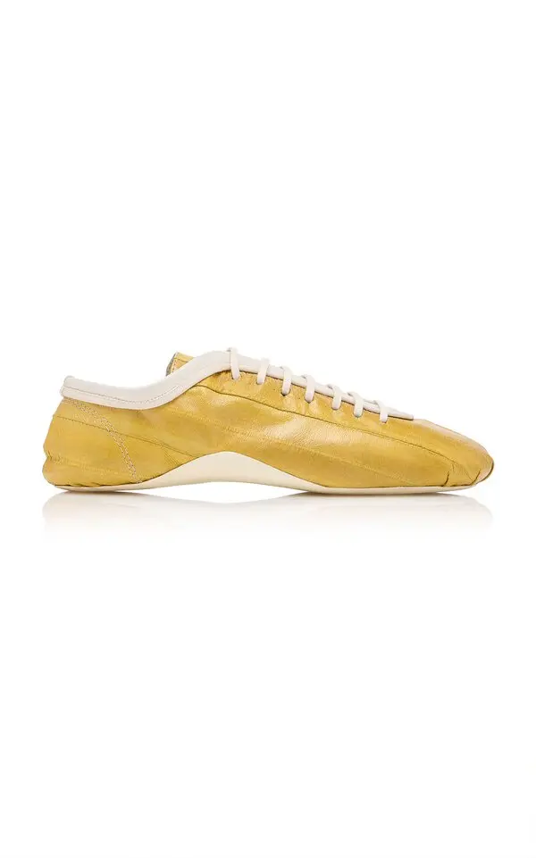 Dries Van Noten Leather Ballerina Sneakers - Yellow