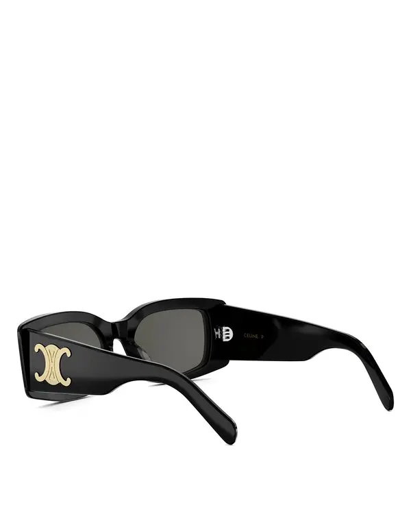Celine Rectangular 53mm Sunglasses - Black/solid Smoke