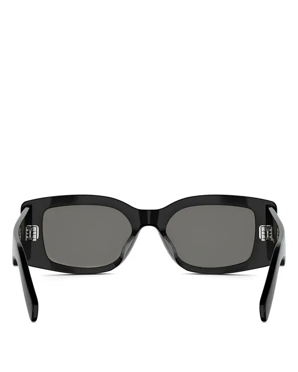 Celine Rectangular 53mm Sunglasses - Black/solid Smoke