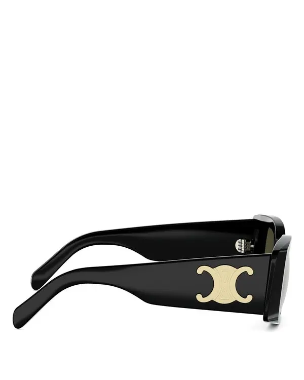 Celine Rectangular 53mm Sunglasses - Black/solid Smoke