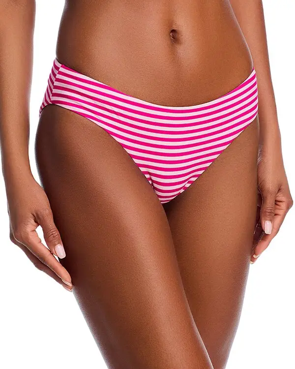 Aqua Striped Bikini Bottom - Pink Stripe