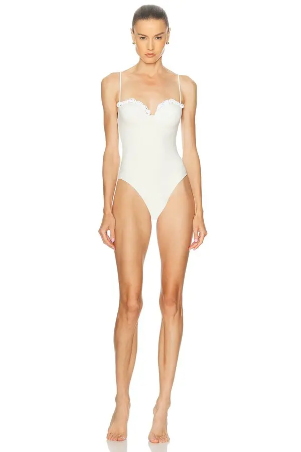 Magda Butrym Bustier One Piece Swimsuit - Cream