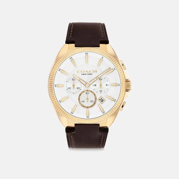 COACH Jackson Chronograph 45mm Strap Watch - Brown