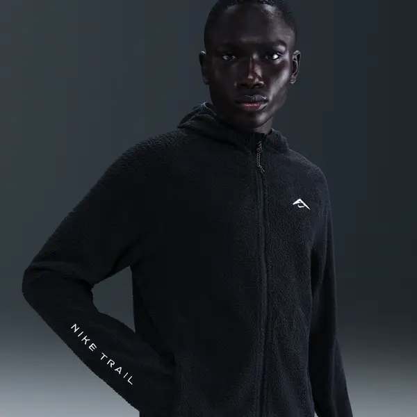 Nike Trail Dri-fit Fleece Running Jacket - Black