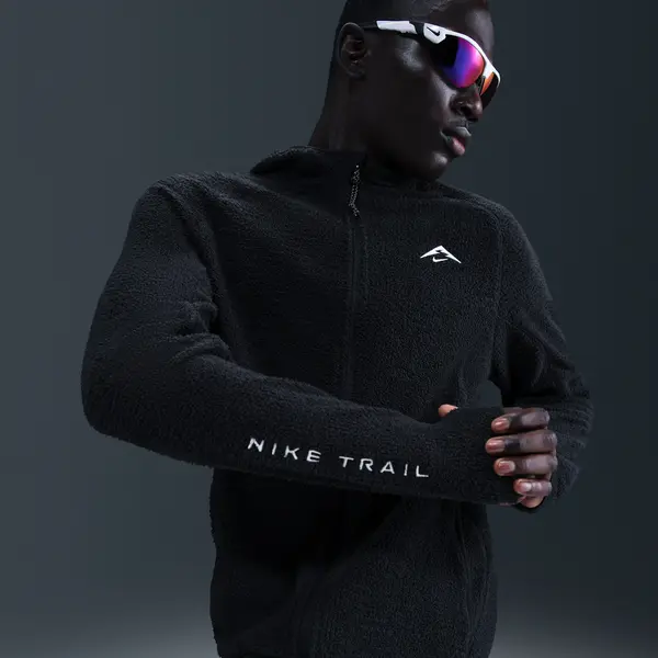 Nike Trail Dri-fit Fleece Running Jacket - Black
