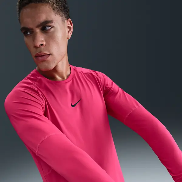 Nike Pro Dri-fit Slim Long-sleeve Fitness Top - Pink