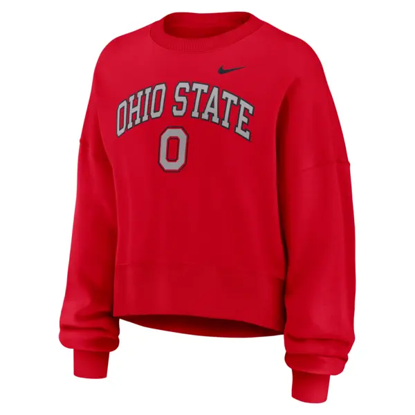 Nike Ohio State Phoenix Arch College Pullover Crew - Red
