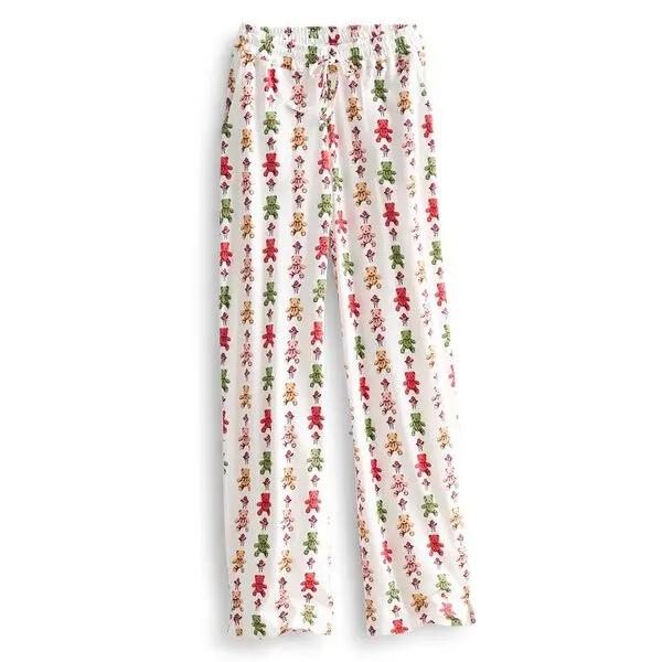 VERA BRADLEY Pajama Pants In Bears & Roses - White
