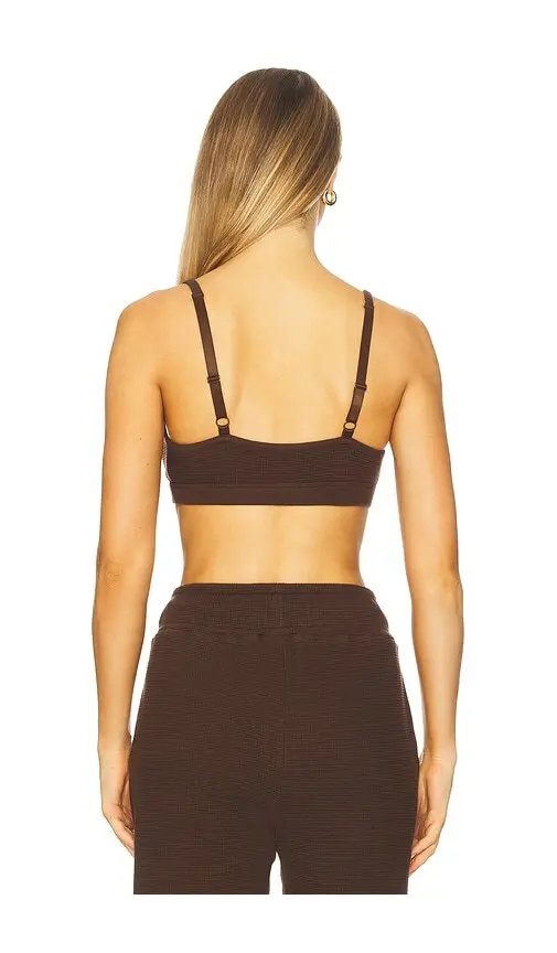 NEGATIVE UNDERWEAR Waffle Knit Lounge Bralette In Brown - Espresso