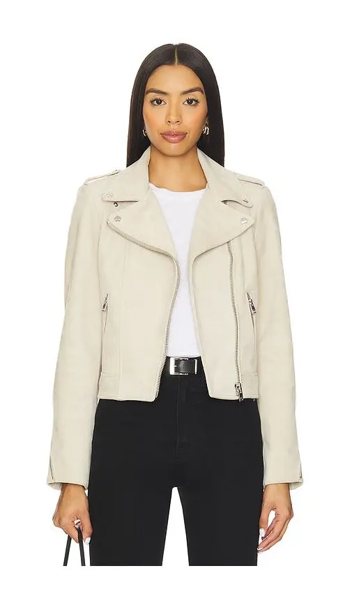 LAMARQUE Donna Suede Jacket - Alabaster