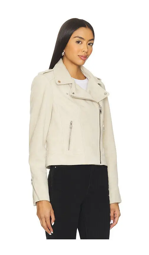 LAMARQUE Donna Suede Jacket - Alabaster