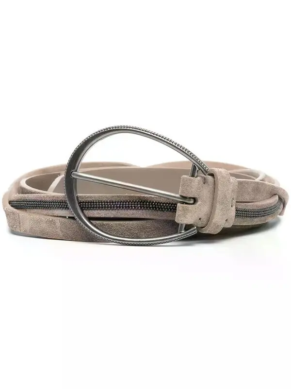 Brunello Cucinelli Beaded Twist Leather Belt