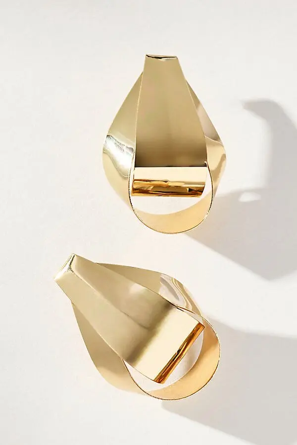 Anthropologie Sculptural Drop Earrings - Gold