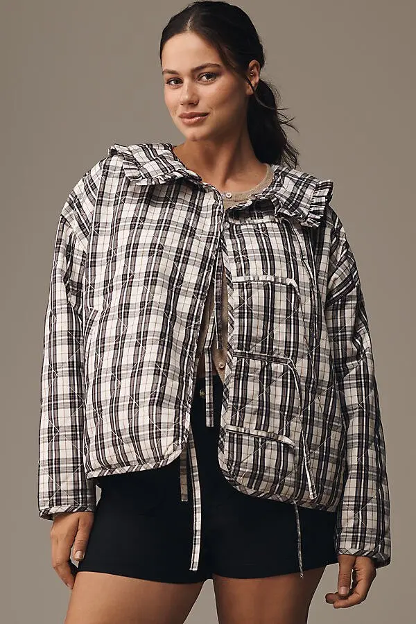Maeve The Hazel Quilted Plaid Jacket