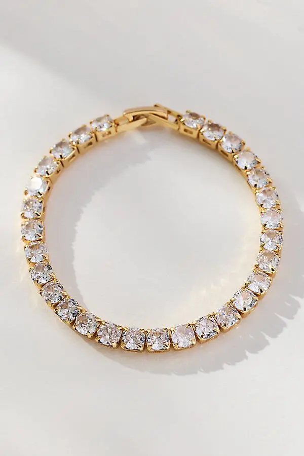 Anthropologie Circle Crystal Bracelet - Gold