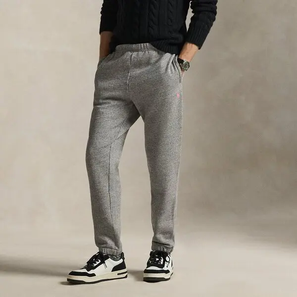 Ralph Lauren Pink Pony Fleece Sweatpant - Dark Grey Heather