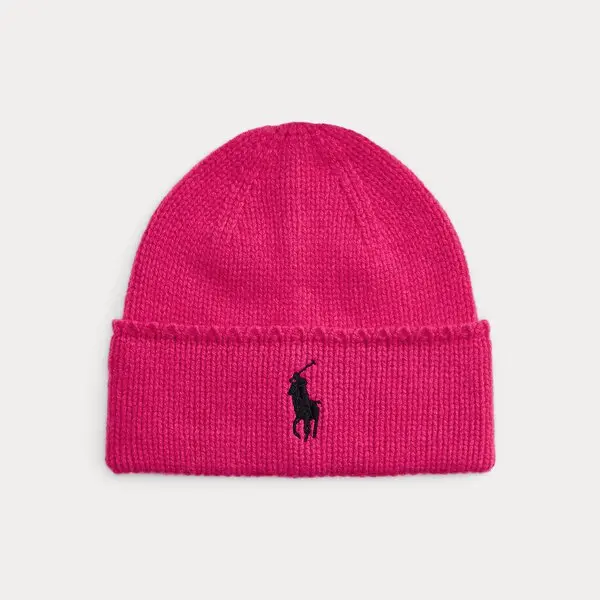 Ralph Lauren Pony Merino Wool Beanie - Pink