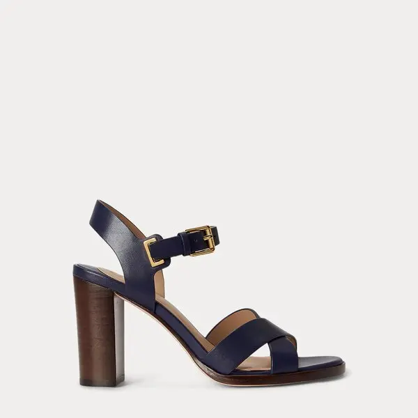 Ralph Lauren Emeryn Leather Sandal - Refined Navy