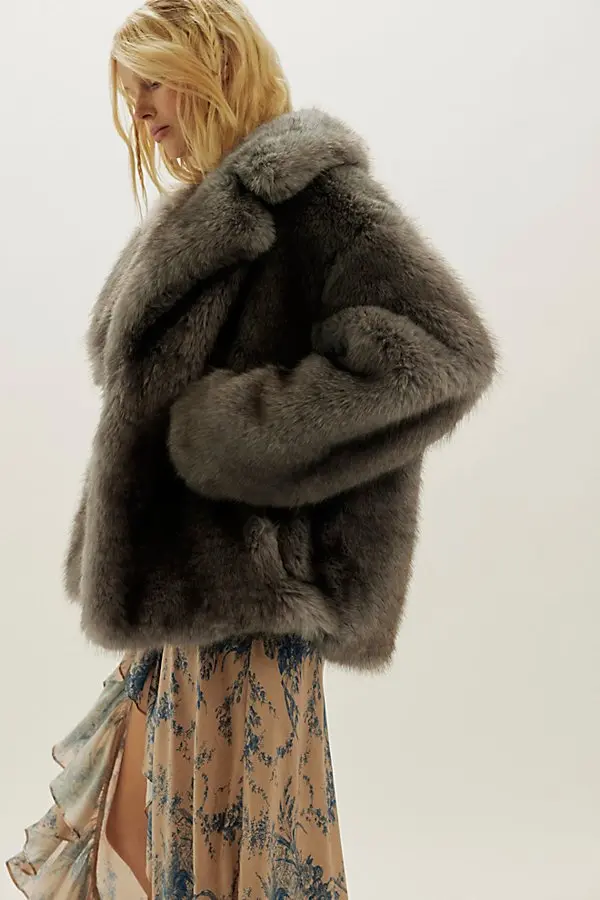 STAND STUDIO Valentina Faux Fur Jacket