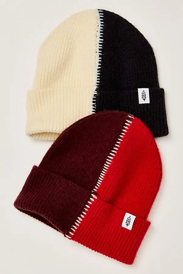 Free People Team Captain Beanie - Black/cream
