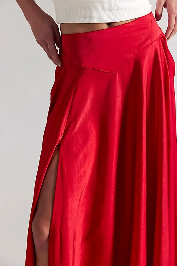 Free People Chilco Maxi Skirt - Salsa