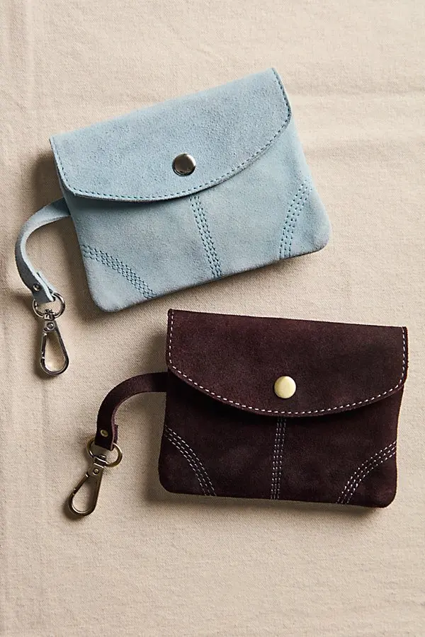 Free People Lyra Suede Wallet - Bitter Chocolate