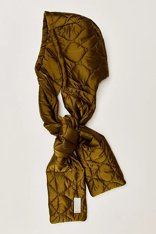 Free People Xl Hooded Quilt Scarf - Golden Hour