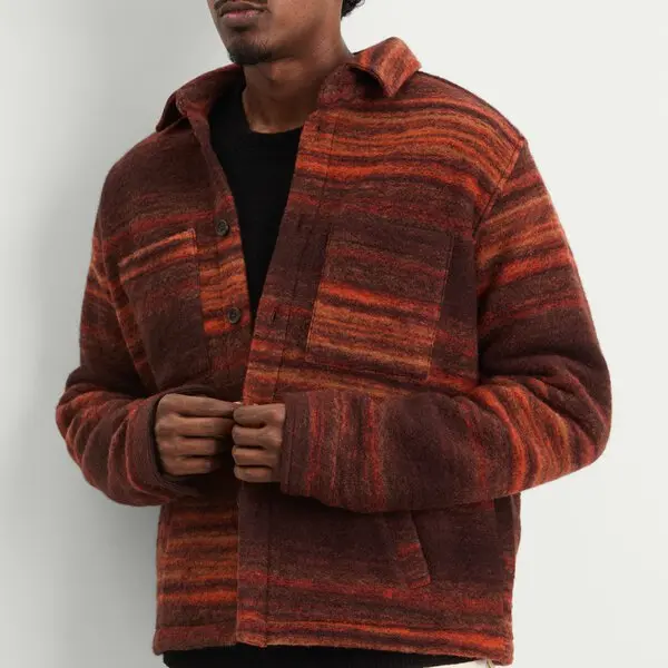 PERCIVAL Missisipi Boiled Wool Jacquard Overshirt - Multi