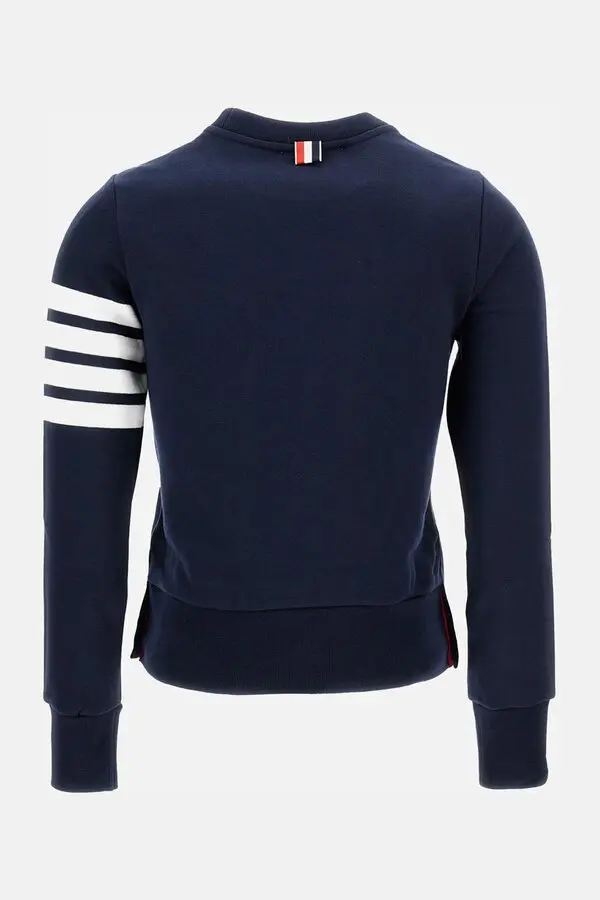 Thom Browne Crewneck Sweatshirt With 4-bar Stripes - Blue