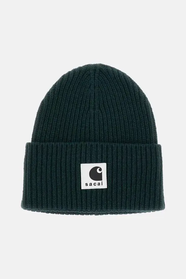 Sacai Wool Blend Cap X Carhartt Wip - Green