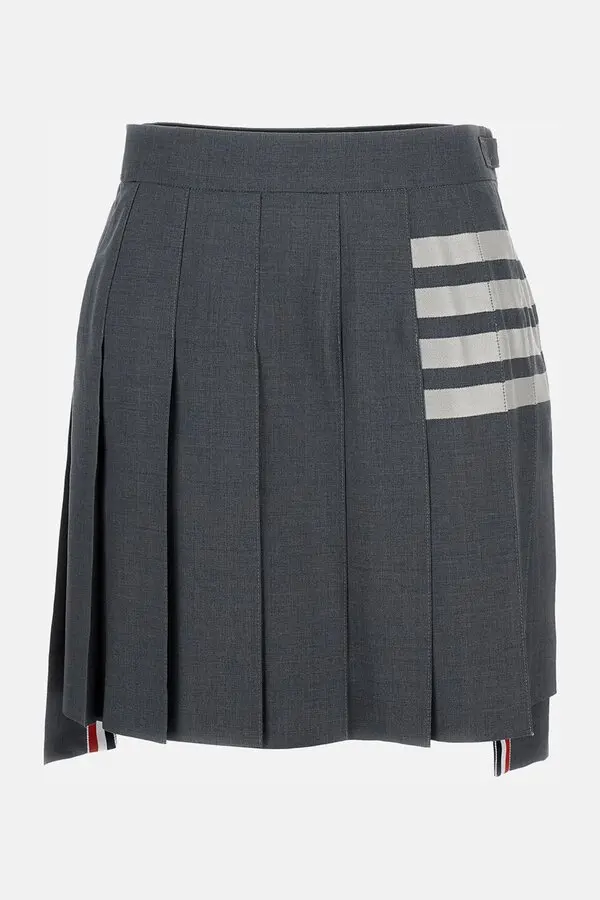 Thom Browne Pleated Miniskirt - Grey