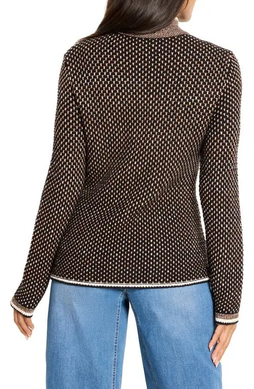 NIC+ZOE Brick Stitch Knit Zip Jacket