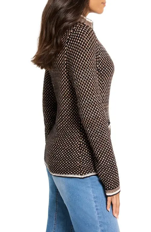 NIC+ZOE Brick Stitch Knit Zip Jacket