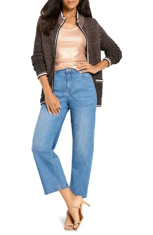 NIC+ZOE Brick Stitch Knit Zip Jacket