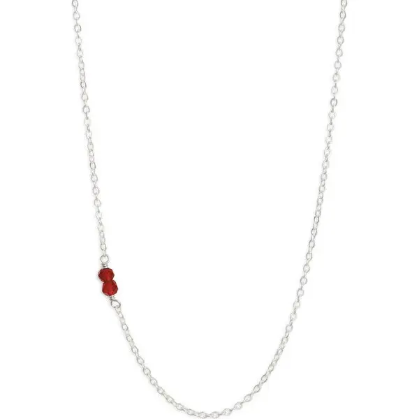 NASHELLE Semiprecious Stone Chain Necklace - Ruby Sterling Silver