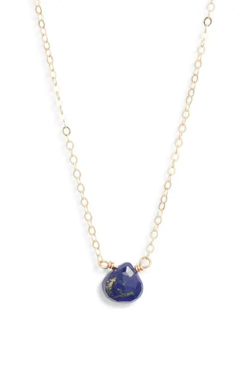 NASHELLE Birthstone Pendant Necklace - Royal Blue Gold Fill
