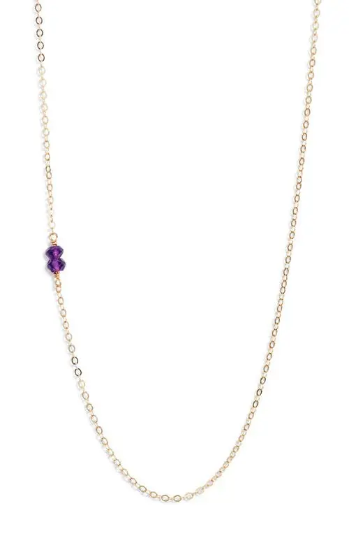 NASHELLE Semiprecious Stone Station Chain Necklace - Gold Fill/amethyst