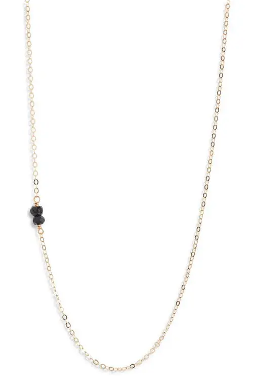 NASHELLE Semiprecious Stone Station Chain Necklace - Gold Fill/black Onyx