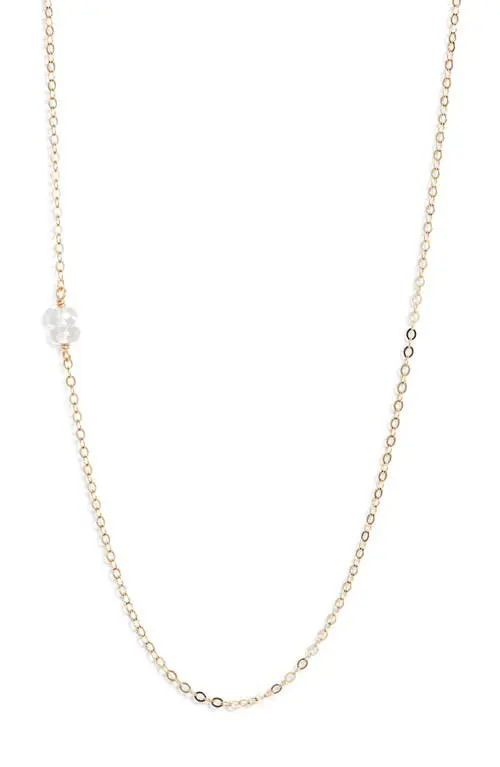 NASHELLE Semiprecious Stone Station Chain Necklace - Gold Fill/crystal