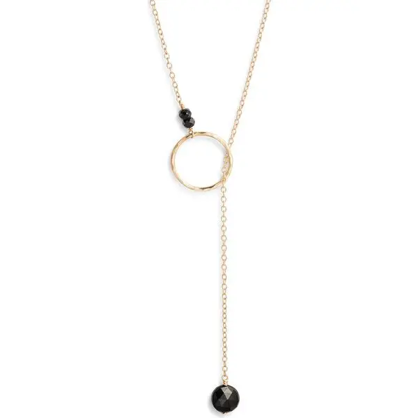 NASHELLE Gwyneth Semiprecious Toggle Necklace - Black Onyx/gold Fill