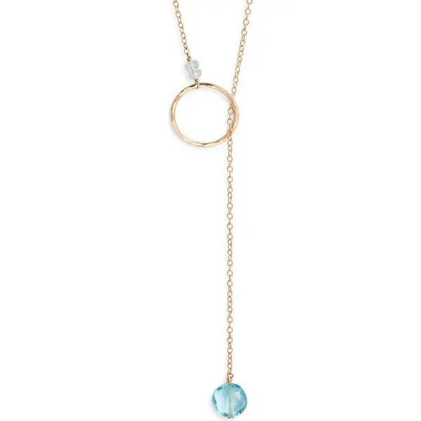 NASHELLE Gwyneth Semiprecious Toggle Necklace - Blue Topaz/gold Fill
