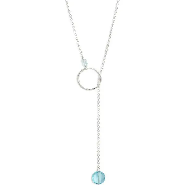 NASHELLE Gwyneth Semiprecious Toggle Necklace - Blue Topaz/sterling Silver