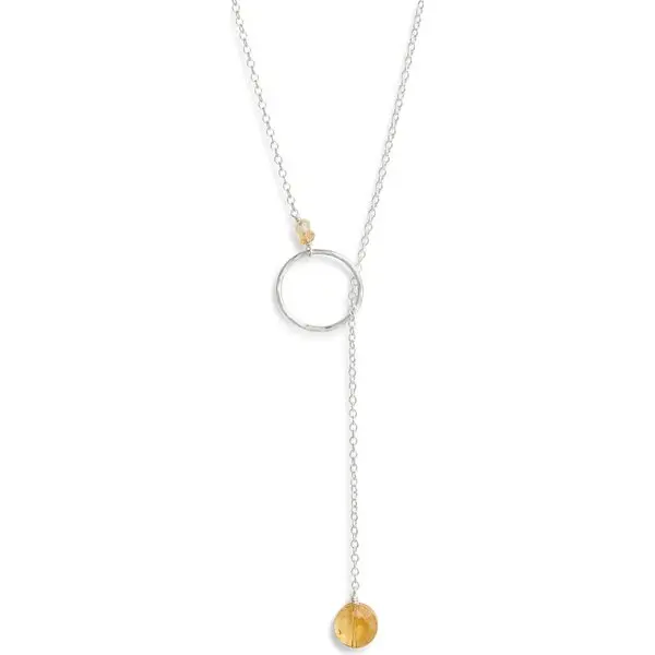 NASHELLE Gwyneth Semiprecious Toggle Necklace - Citrine/sterling Silver