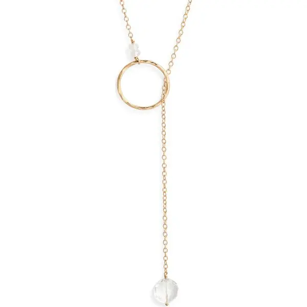 NASHELLE Gwyneth Semiprecious Toggle Necklace - Crystal/gold Fill