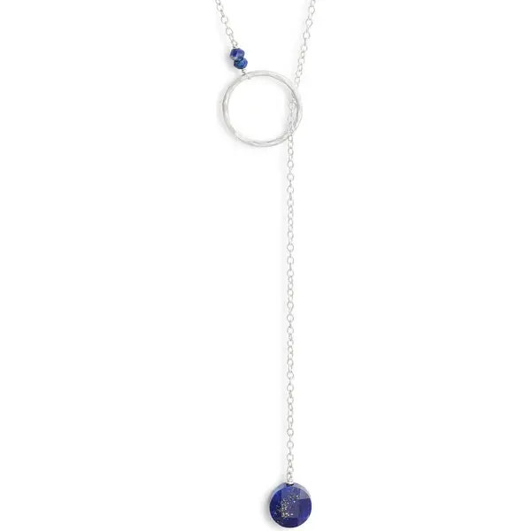 NASHELLE Gwyneth Semiprecious Toggle Necklace - Lapis/sterling Silver