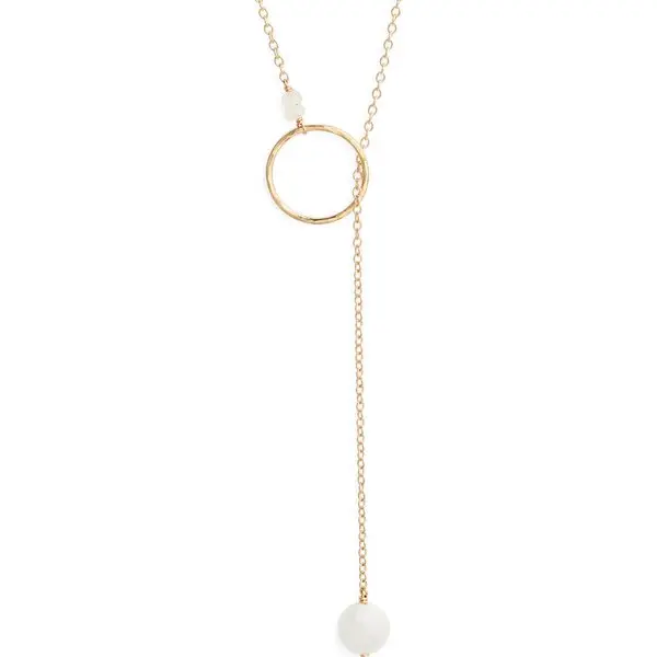NASHELLE Gwyneth Semiprecious Toggle Necklace - Moonstone/gold Fill