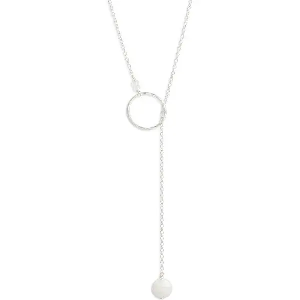 NASHELLE Gwyneth Semiprecious Toggle Necklace - Moonstone/sterling Silver
