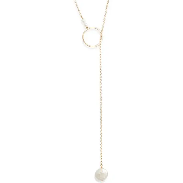NASHELLE Gwyneth Semiprecious Toggle Necklace - Pearl/gold Fill