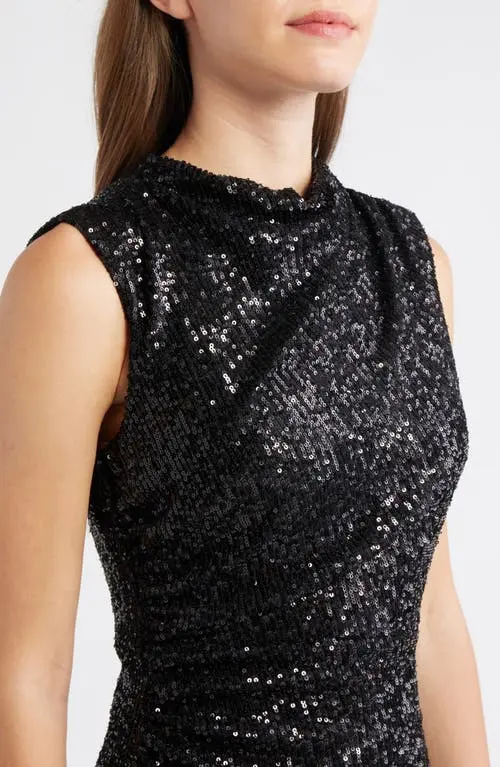 anne klein black sleeveless dress Ruffle Shoulder Sheath Dress main image 0