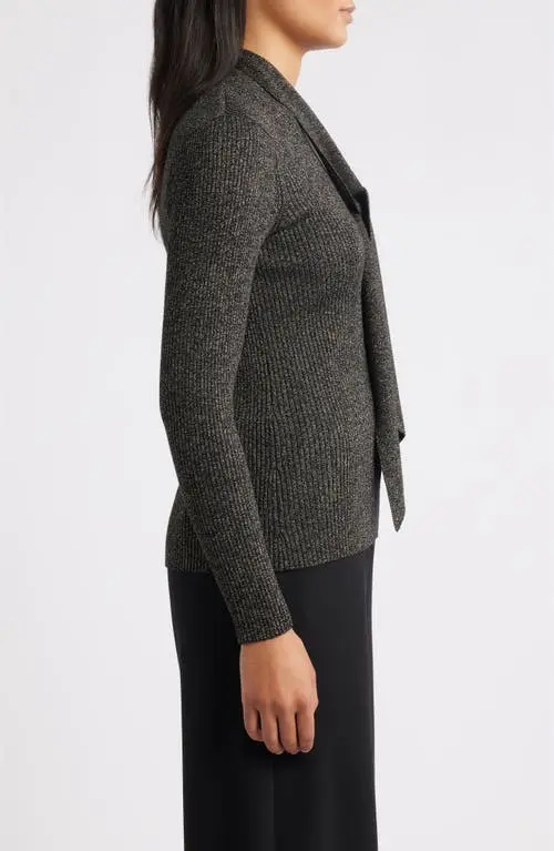 Anne Klein Tie Neck Ribbed Sweater